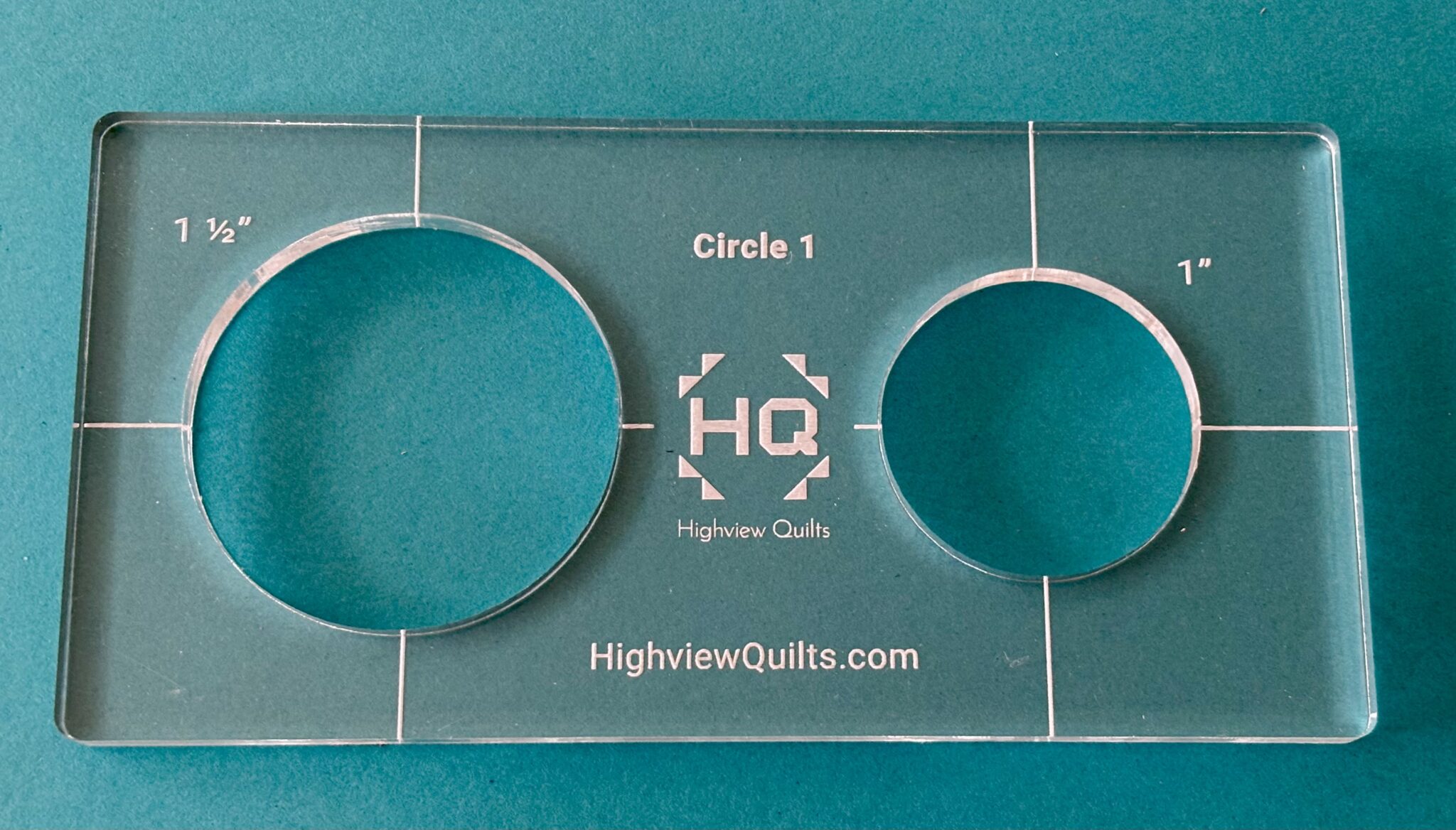 HQ Circle 1 (1/4” thick) Machine Quilting Ruler - Highview Quilts
